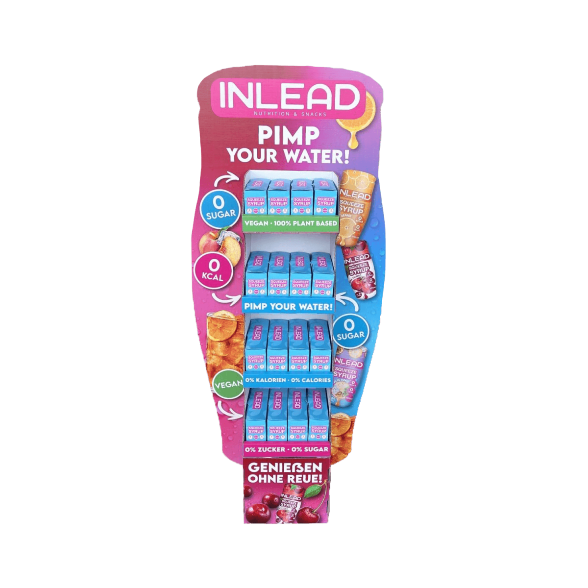 Inlead Squeeze Syrup Supermarkt Display, 65ml - [Warendisplay 96 Flasc